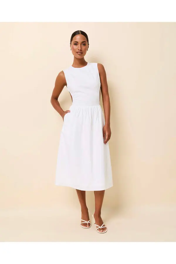 Solid & Striped Sabine Midi Dress - White