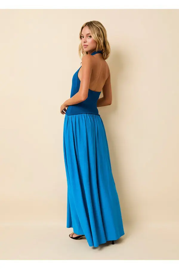Solid & Striped Halter Soglio Dress - Blue