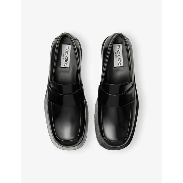 JIMMY CHOO Leather Slip-on Loafers