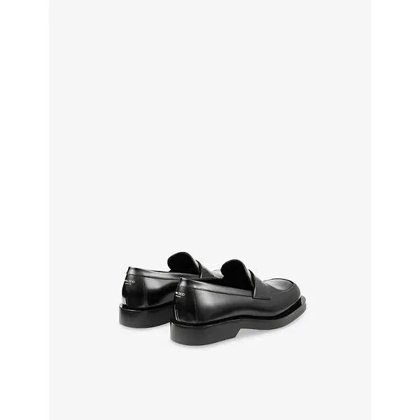 JIMMY CHOO Leather Slip-on Loafers