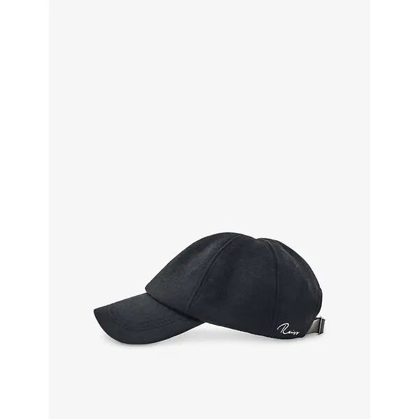 REISS Wool-blend Cap With Embroidered Logo - Navy