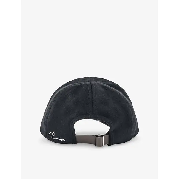 REISS Wool-blend Cap With Brand Embroidery - Navy