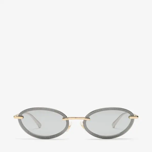 JIMMY CHOO Zina Oval Sunglasses - Pale Gold