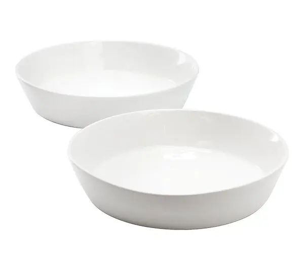MARTHA STEWART Selma 2pc 8in Ceramic Dinner Bow L Set In White - One-color
