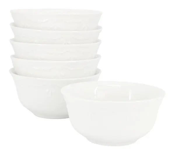 ELAMA Henryi 6 Piece 6.1 Inch Porcelain Bowl Se T In White - One-color