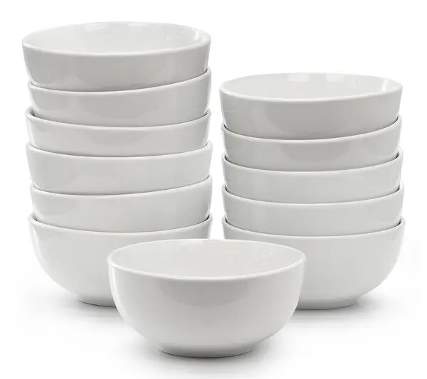 ELAMA Professional Kitchen 12pc Porcelain Bowl Set In White - One-color