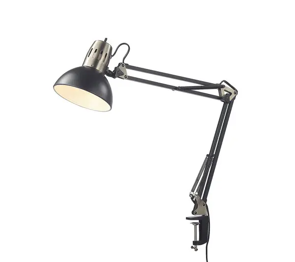 GLOBE ELECTRIC 32' Matte Black Multi-joint Desk Lamp W/ Clamp
