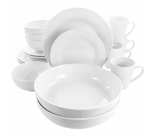 ELAMA Carey 18 Piece Round Porcelain Dinnerware Set - One-color