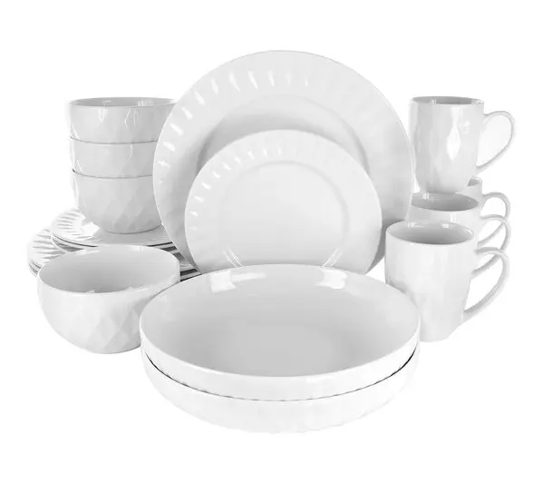 ELAMA Sienna 18 Piece Porcelain Dinnerware Set - One-color
