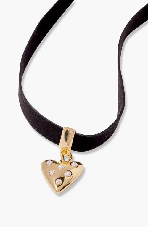 BROOK & YORK Samantha Heart Charm Choker Necklace