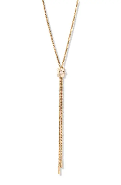 BROOK & YORK Faux Pearl Slider Necklace - Gold