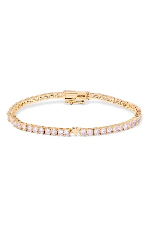 BROOK & YORK Coco Heart Tennis Bracelet - Gold