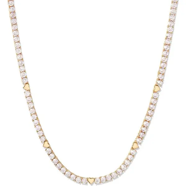BROOK & YORK Coco Heart Tennis Necklace - Gold