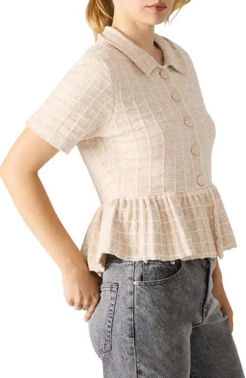 Steve Madden Roxanna Peplum Tweed Top