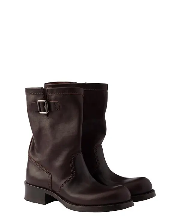 Prada Leather Mid-calf Boots