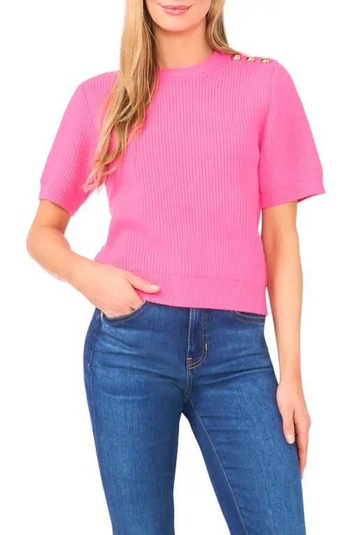 Ted Baker London Short Sleeve Ribbed Sweater - Precious Pink