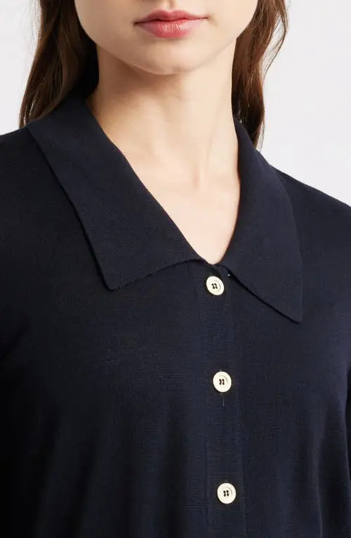 FRAME The Knit Long Sleeve Dress - Navy