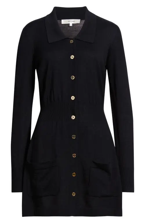 FRAME The Knit Long Sleeve Dress - Navy