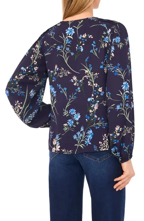 CECE DUPRAZ Floral Print Pintuck Blouse