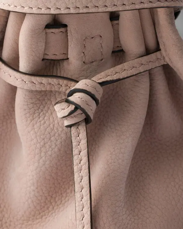 Prada Bonnie Medium Nubuck Leather Handbag - Powder