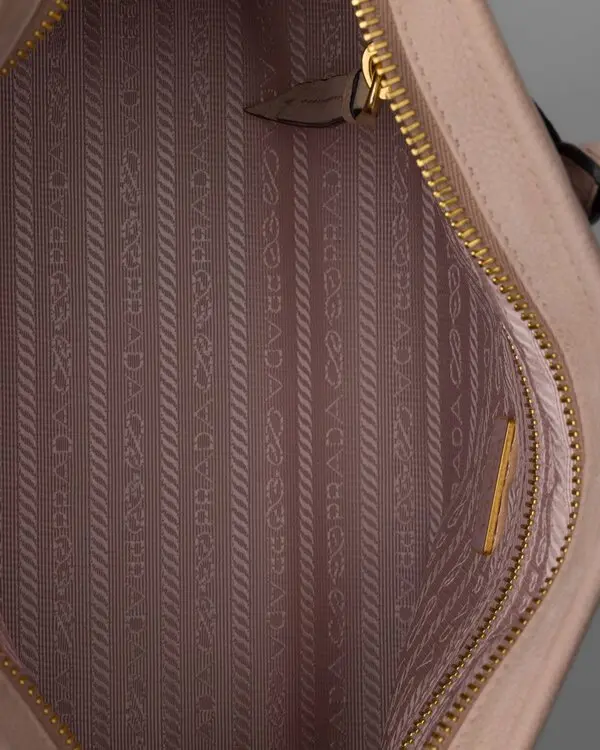 Prada Bonnie Medium Nubuck Leather Handbag - Powder