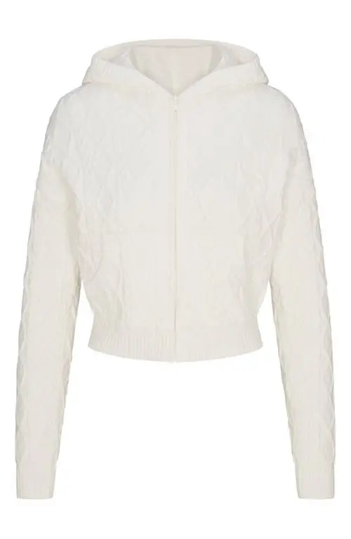 SKIMS Sweater Knit Shrunken Zip-up Hoodie