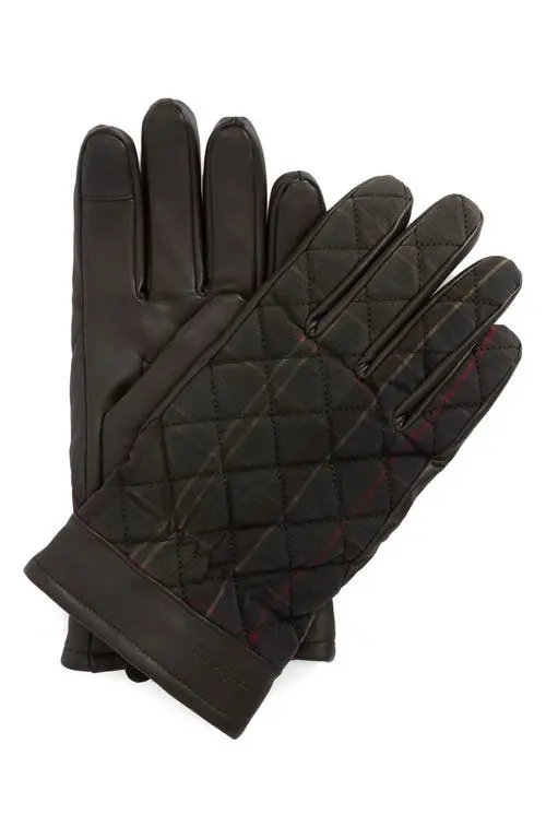 Barbour Darwen Quilted Tartan Touchscreen Gloves
