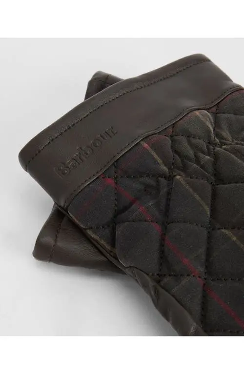 Barbour Darwen Quilted Tartan Touchscreen Gloves