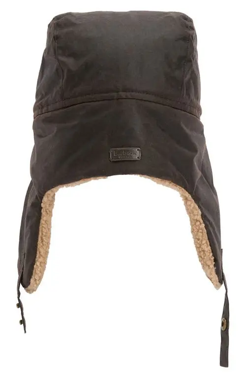 Barbour Morar Waxed Faux Shearling Trapper Hat