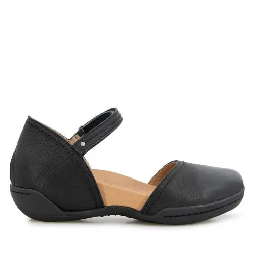 Jambu Margo Leather Flat - Black