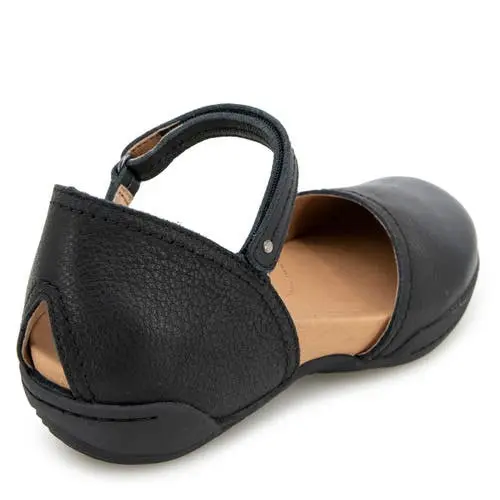 Jambu Margo Leather Flat - Black
