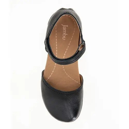 Jambu Margo Leather Flat - Black