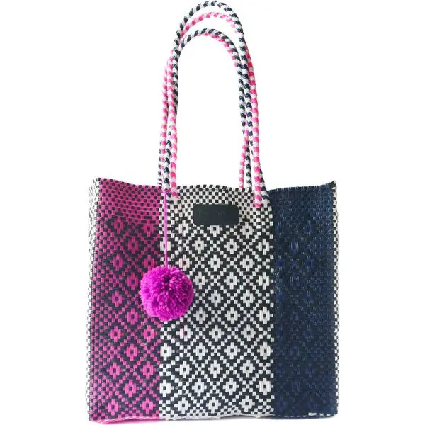 TIN MARIN Woven Tote - Black And White