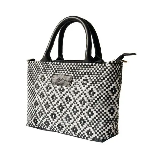 TIN MARIN Panda Small Woven Crossbody Bag - Black