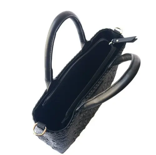 TIN MARIN Small Woven Crossbody Bag - Black