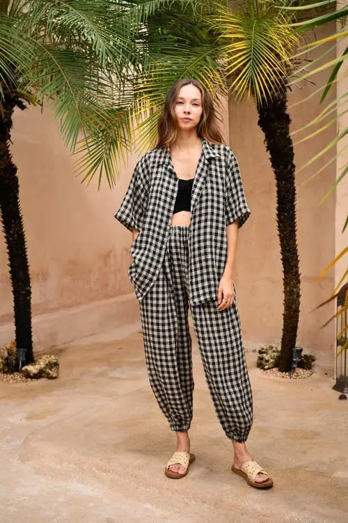 Pink Haley Vanessa Linen Gingham Shirt