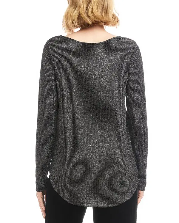 Karen Kane Metallic Shirttail Hem Sweater