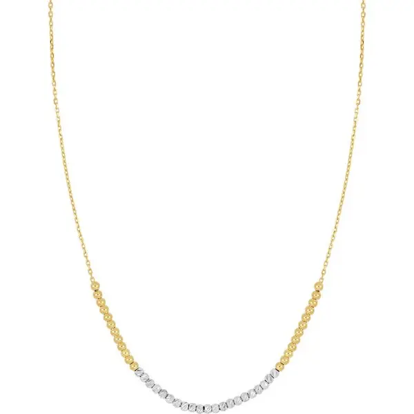 Bony Levy 14k Gold Beaded Chain Necklace - 14k White Yellow Gold