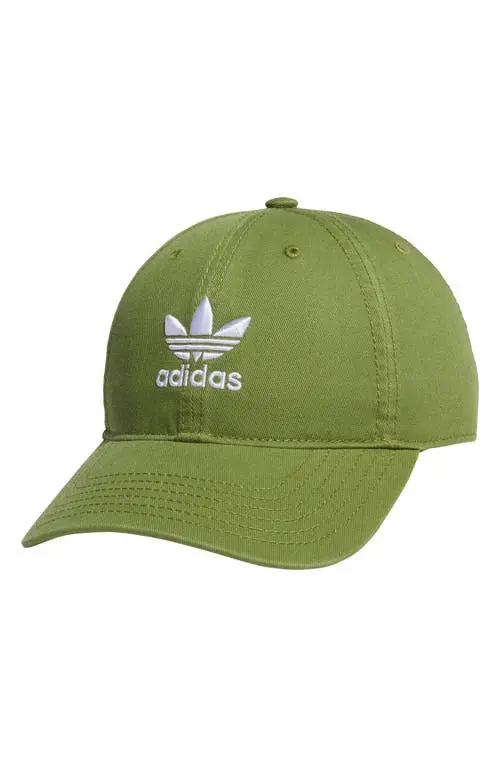 Adidas Originals Relaxed Cotton Baseball Cap - Tech Olive/white
