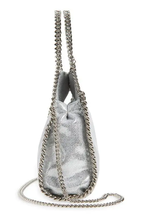 Stella McCartney Mini Falabella Metallic Faux Leather Tote - Silver