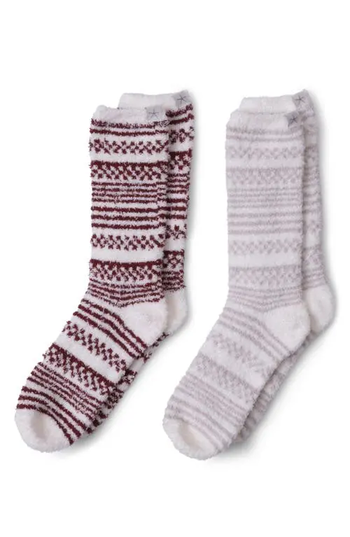 Barefoot Dreams Cozychic™ Checkered Striped Socks - Crimson-stone Multi