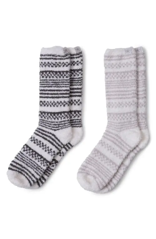 Barefoot Dreams Cozychic™ Checkered Striped Socks - Dark Moss-stone Multi