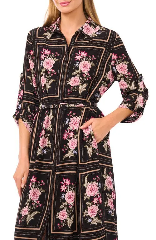Ted Baker London Mina Floral Print Midi Shirt Dress
