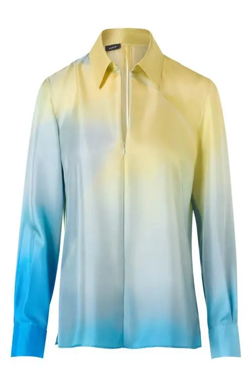 Akris Silk Twill Zip-front Top