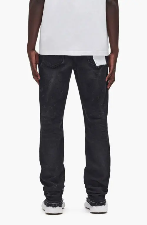 PURPLE BRAND Monogram Bling Slim Straight Leg Jeans