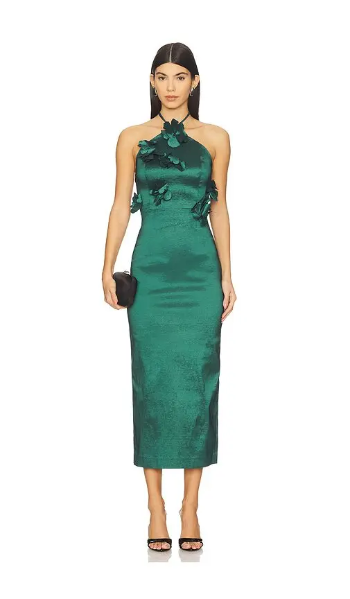 KIKA VARGAS Embellished Halterneck Maxi Dress