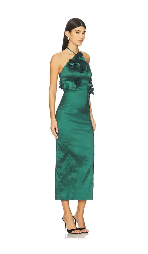 KIKA VARGAS Embellished Halterneck Maxi Dress