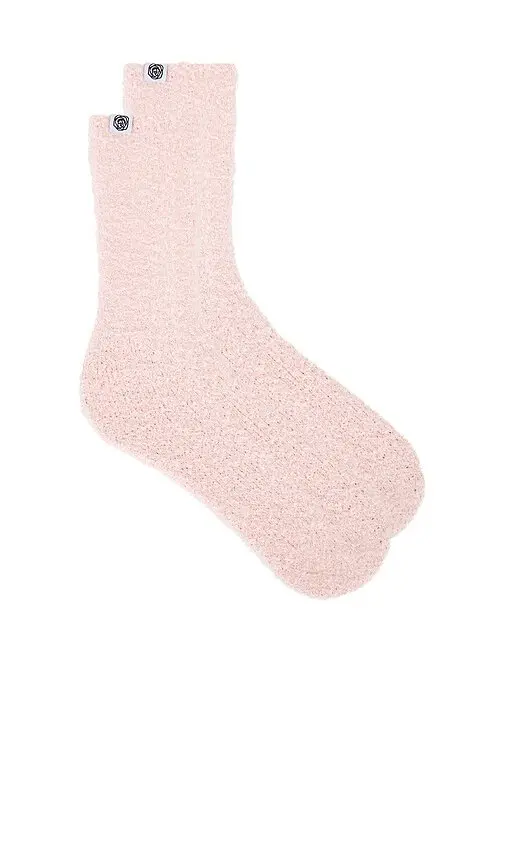 WELLBEING + BEINGWELL Plush Lounge Socks - Pink Tulle