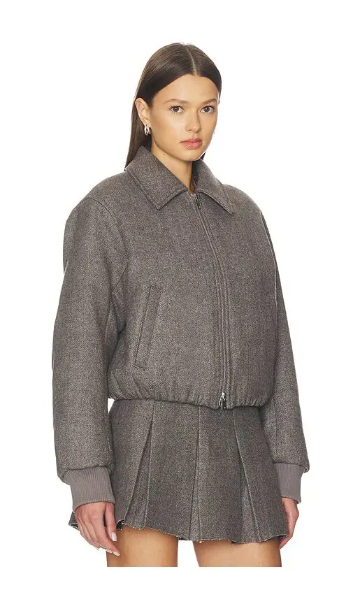 NICHOLAS Frida Bomber Wool Blend Jacket - Charcoal