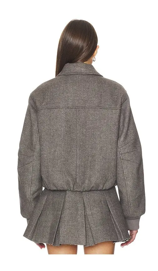 NICHOLAS Frida Bomber Wool Blend Jacket - Charcoal